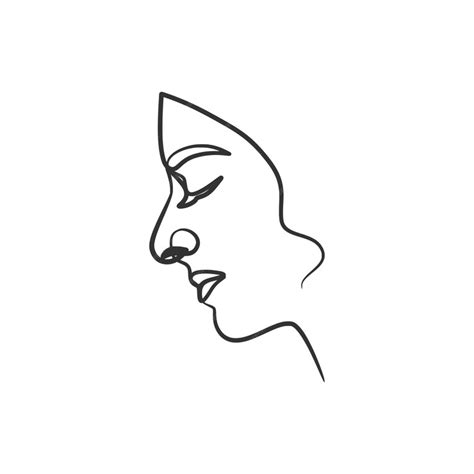 Dibujo De Línea Continua De Cara De Mujer Vector Premium