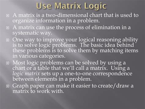 PPT Use Matrix Logic PowerPoint Presentation Free Download ID 2728166