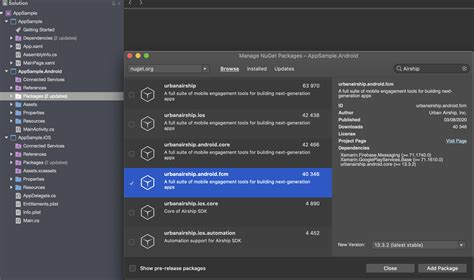 Xamarin Setup Airship Docs