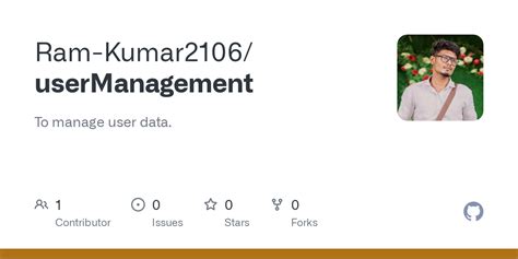 Github Ram Kumar2106usermanagement To Manage User Data