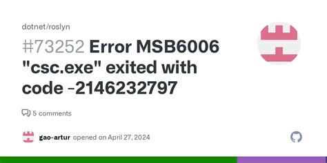 Error Msb6006 Cscexe Exited With Code 2146232797 · Issue 73252