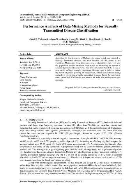 Pdf Performance Analysis Of Data Mining Methods For Sexually