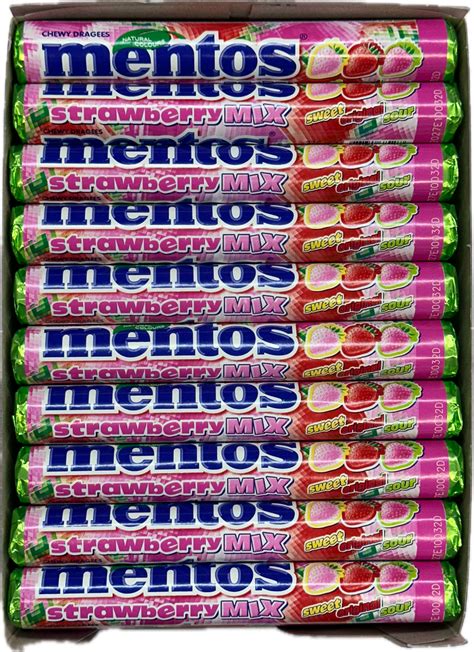 Mentos Mint Strawberry Mix Sweet Orig Sour 40ct Usacandywholesale Com
