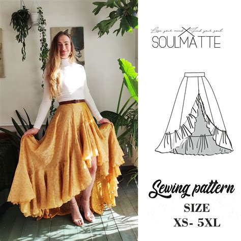 Flamenco Dancer Skirt Pattern Xs 5xl Pdf Pattern Etsy Skirt