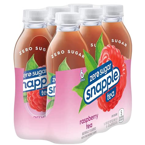 Diet Snapple Raspberry Tea 16 Fl Oz Recycled Plastic Bottle 6 Pack