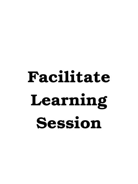 Facilitate Learning Session Compress Pdf Educational Assessment