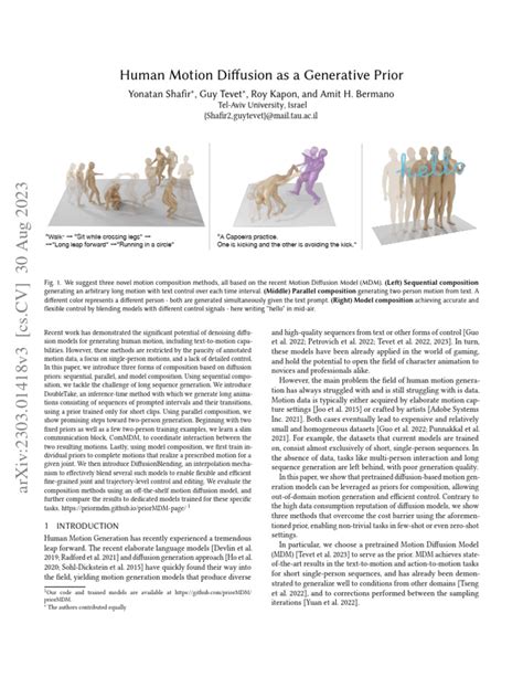 Human Motion Diffusion As A Generative Prior Pdf