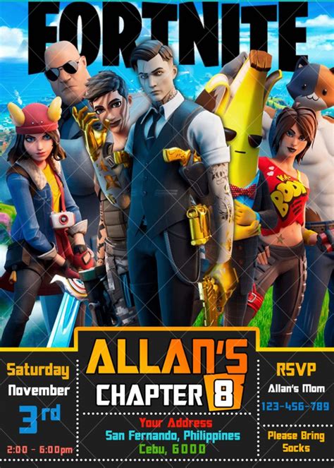 Fortnite Birthday Invitation Card Jamakodesigns Fortnite Birthday