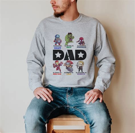 Marvel Hero Dad Shirt Captain America Hulk Spiderman Iron Man Thor