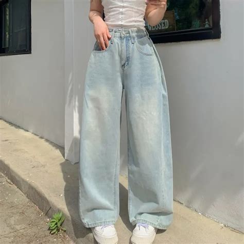무배🚀 [골반생성🍀숏and롱 ~xl] 기장선택 사이드 핀턱 롱 와이드 데님 팬츠 빈티지 워싱 루즈핏 폴딩 벌룬 키작녀 키큰녀 청바지 여름 5col 에이블리 스토어