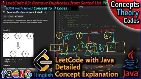 Leetcode 83 Java Solution For Removing Duplicates From Sorted List Linked List Explained