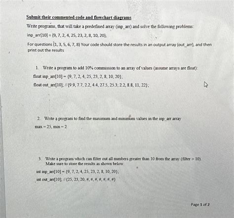 Solved Submit Their Commented Code And Flowchart Diagrams