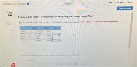Solved Ch 3 Homework Exercises I 12 174 Points Ebook Hint