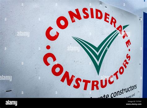 Considerate Constructors Sign On Construction Site Development Security