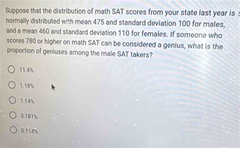 Solved Suppose That The Distribution Of Math SAT Scores From Your