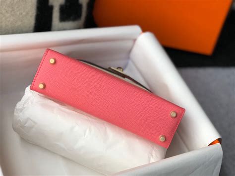 Hermes Kelly Mini 20 Epsom Rose Azalee Gold And Palladium Hardware