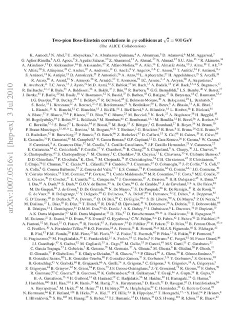 Pdf Two Pion Bose Einstein Correlations In Pp Collisions At S900gev