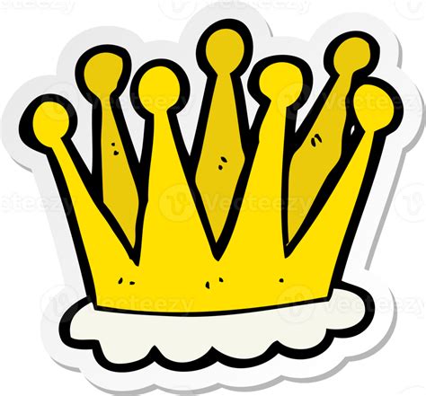 Sticker Of A Cartoon Crown 36485423 Png