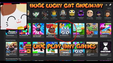 🔴huge Lucky Cat Giveaway Pet Simulator X Live Stream Play Random
