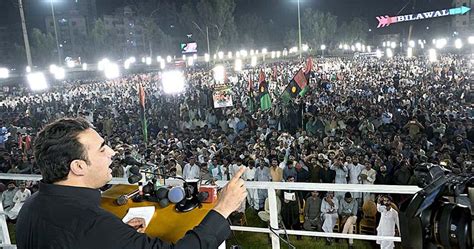 Chairman Pakistan Peoples Party Bilawal Bhutto Zardari Addressing