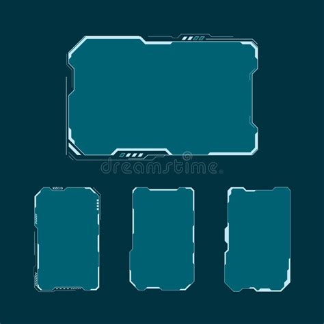 Hud Futuristic User Interface Screen Elements Set Abstract Control Panel Layout Design Stock