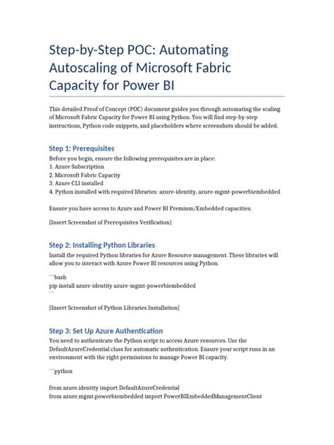 Detailed Poc Autoscaling Fabric Powerbi Pdf Microsoft Azure