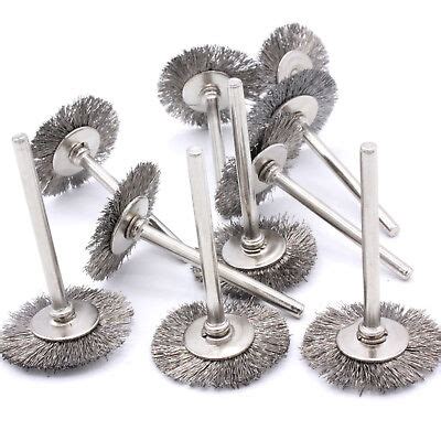 10x Rundbürsten Edelstahl Drahtbürste 25mm Für Dremel Proxxon Mini