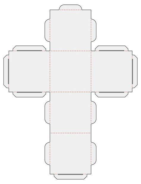 Simple Packaging Box Die Cut Cube Template Blueprint Layout With