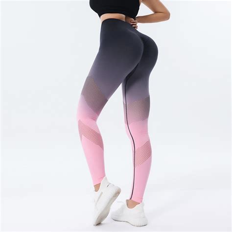 Wear Quick Dry Hollowed Out Gradual Color Buttock Lifting Long Style