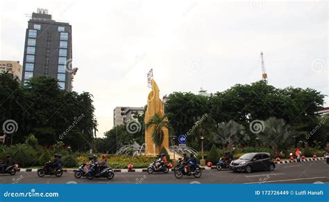 The Bambu Runcing Monument Spiky Bamboo In The City Of Surabaya Editorial Stock Image Image Of