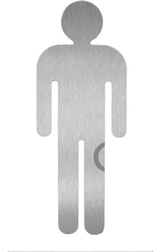 Señal Silueta Hombre Acero Inoxidable cm Cartel Baño