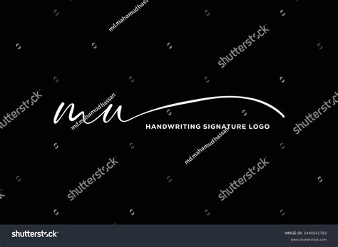 Mu Initials Handwriting Signature Logo Mu Hand Royalty Free Stock