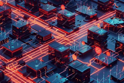 Futuristic Digital Network And Data Flow Visualization Premium Ai Generated Image