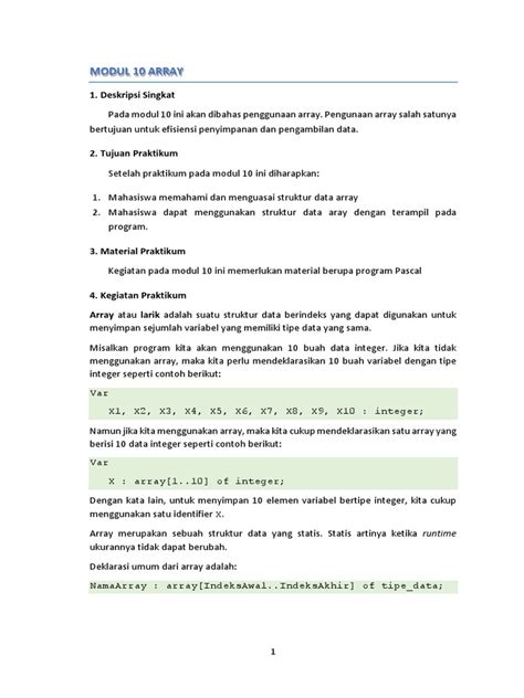 Modul 10 Array Pdf
