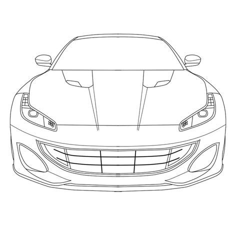 Coloriage Voiture Ferrari Portofino télécharger et imprimer gratuit