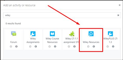 how to add wileyplus resources into the course in moodle