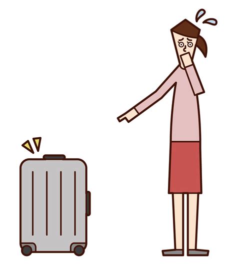 不審な荷物を発見した人（女性）のイラスト フリーイラスト素材集 Kukukeke