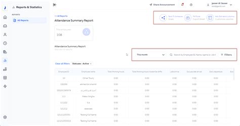 Attendance Summary Report Knowledge Base