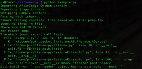 Not Able To Run Example Issue Ymirsky Kitsune Py Github