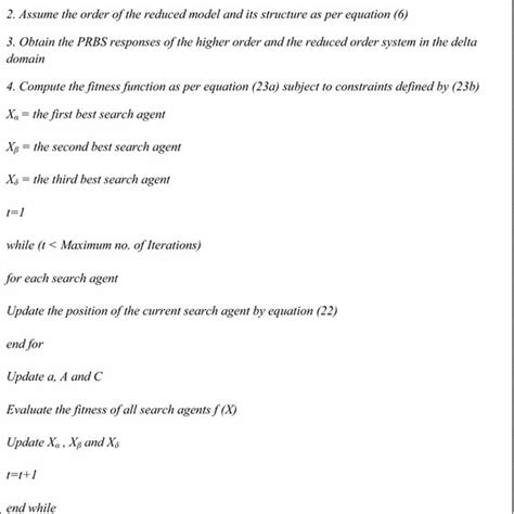 Pseudocode For Model Order Reduction Algorithm Using Hgwos Download Scientific Diagram