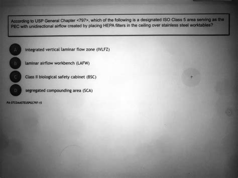 According To Usp General Chapter 797 Which Of The Following Is A