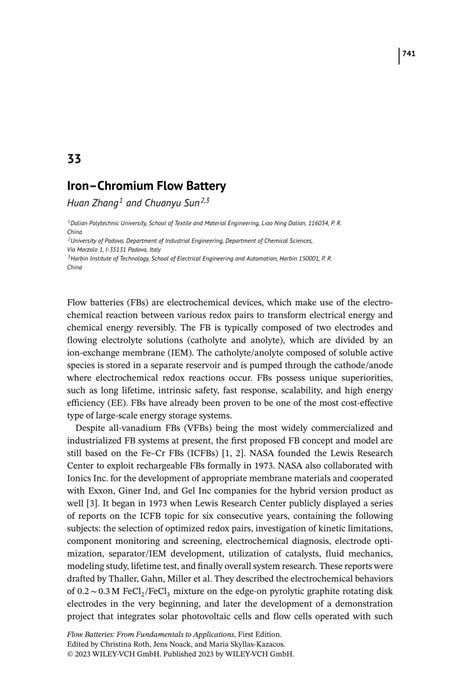 Pdf Ironchromium Flow Battery