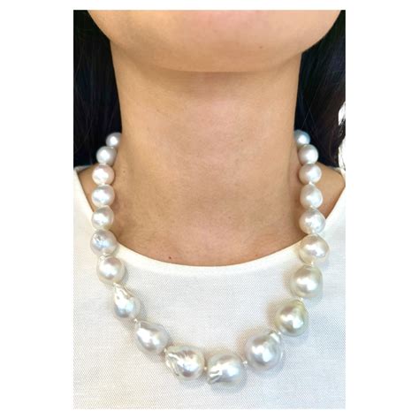 Vintage Biwa Pearl And Baroque Pearl Necklace For Sale At 1stdibs