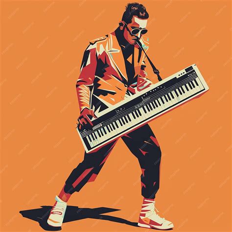 Premium Photo Vector Man Playing Vector Keytar