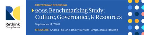 Free Webinar Recording 2023 Benchmarking Study Culture Governance Resources