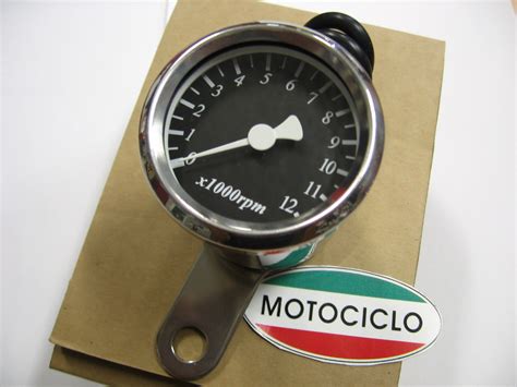 Tachometer Mini Uni Black 1200rpm 48mm Dia Electric Motociclo