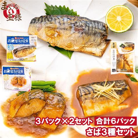 煮魚セット 魚菜パックセット サバ3種セット ×2 合計6パック さばの塩焼き さば味噌煮 さばのみぞれ煮 合計3パック 焼き魚 塩焼き
