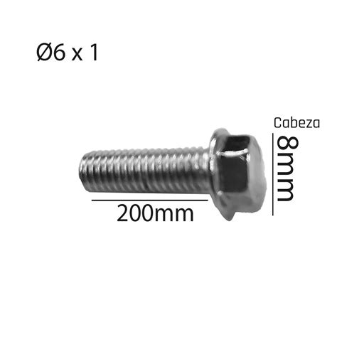 Tornillo Hexagonal Arandelado M6x20 Plastica Vc