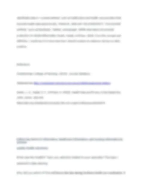 Impact Of Nursing Informatics On Quality Patient Care A Week 8