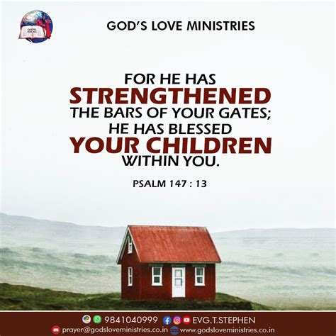 Psalm 147 13 God S Love Ministries Today S Promise